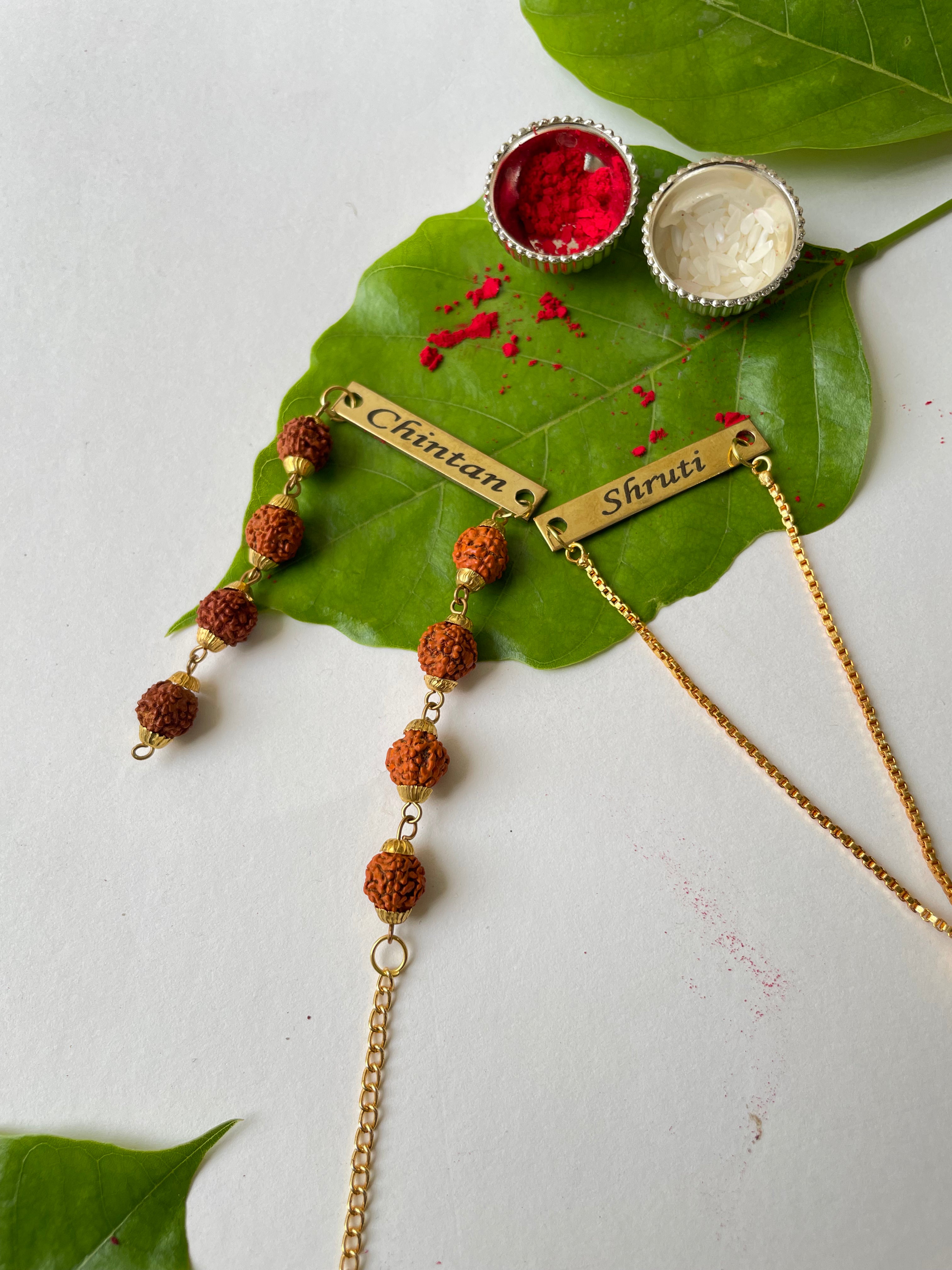 Rudraksha Beads Rakhi Set (Set of 2) – Bhetwale